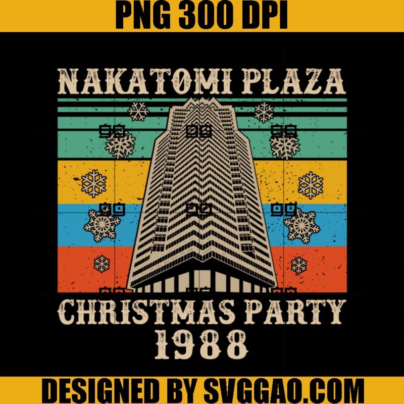 Nakatomi Plaza PNG, Christmas Party 1988 Vintage PNG