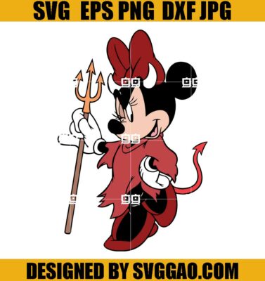 Devil Minnie Mouse SVG, Dracula Minnie SVG, Halloween SVG