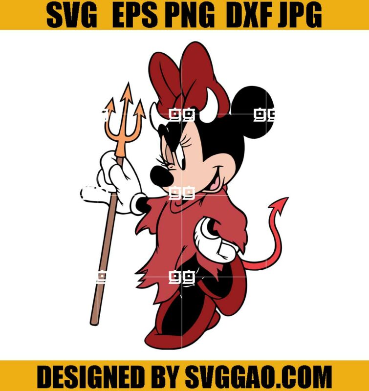 Devil Minnie Mouse SVG, Dracula Minnie SVG, Halloween SVG