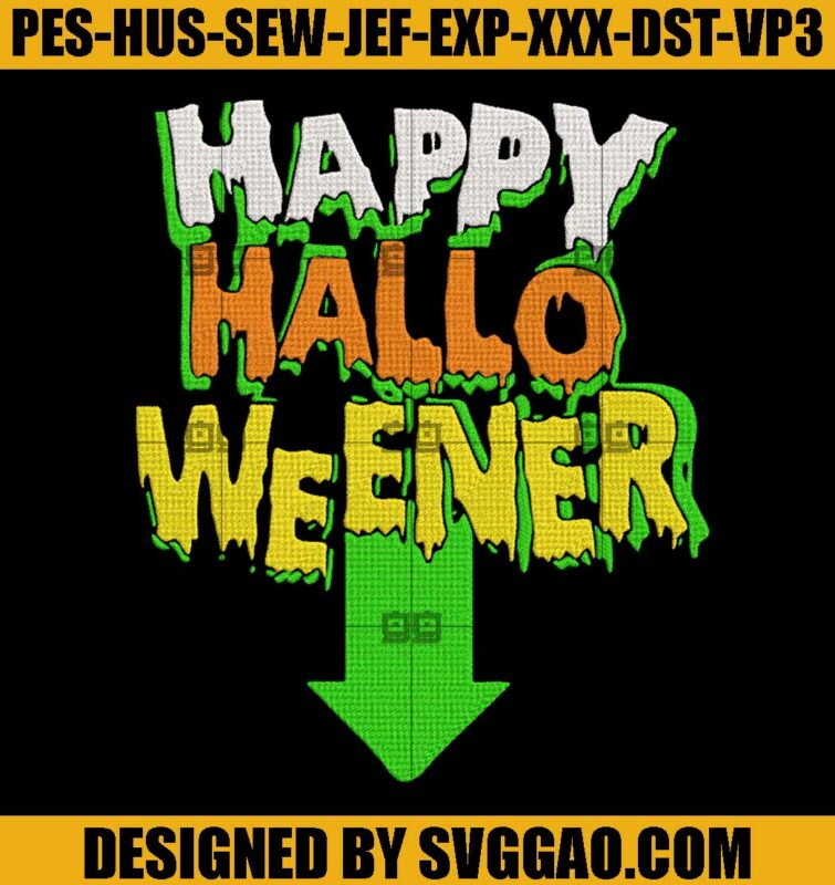 Happy Hallo Weener Embroidery Design, Halloween Embroidery