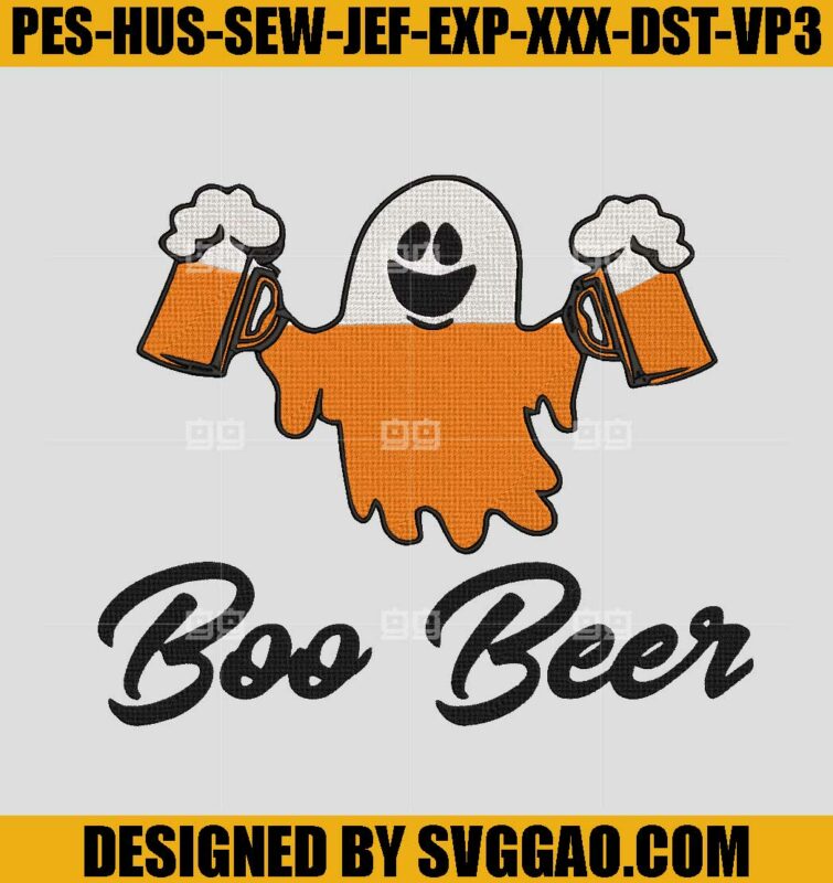 Boo Beer Embroidery Design, Boo Bee Embroidery Machine File