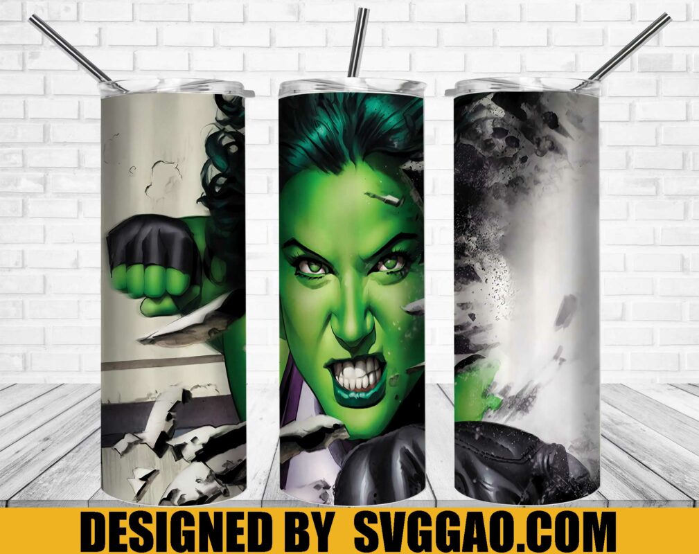She Hulk 20oz Skinny Tumbler Designs, Hulk Tumbler