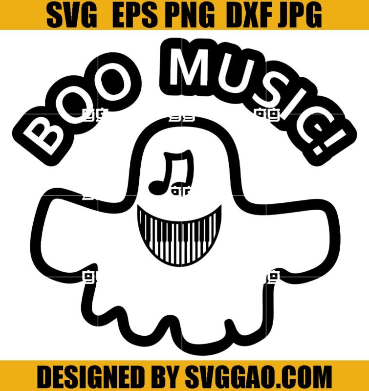 Musical Halloween SVG, Boo Music SVG
