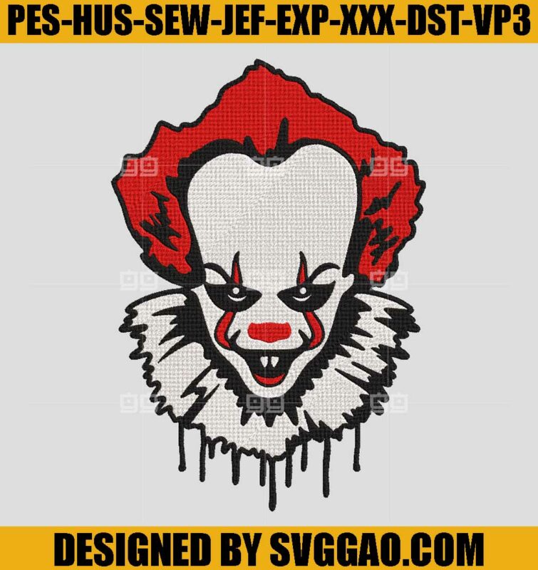 Pennywise Embroidery File, Scary Clown Embroidery Machine