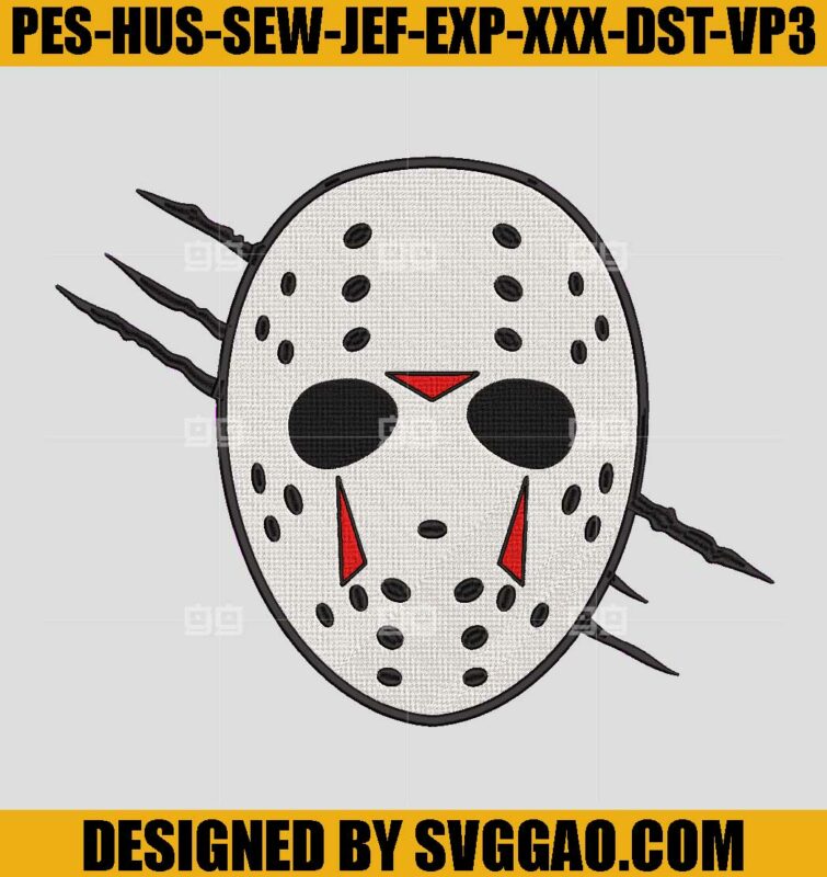 Jason Halloween Embroidery Design, Horror Movie Embroidery