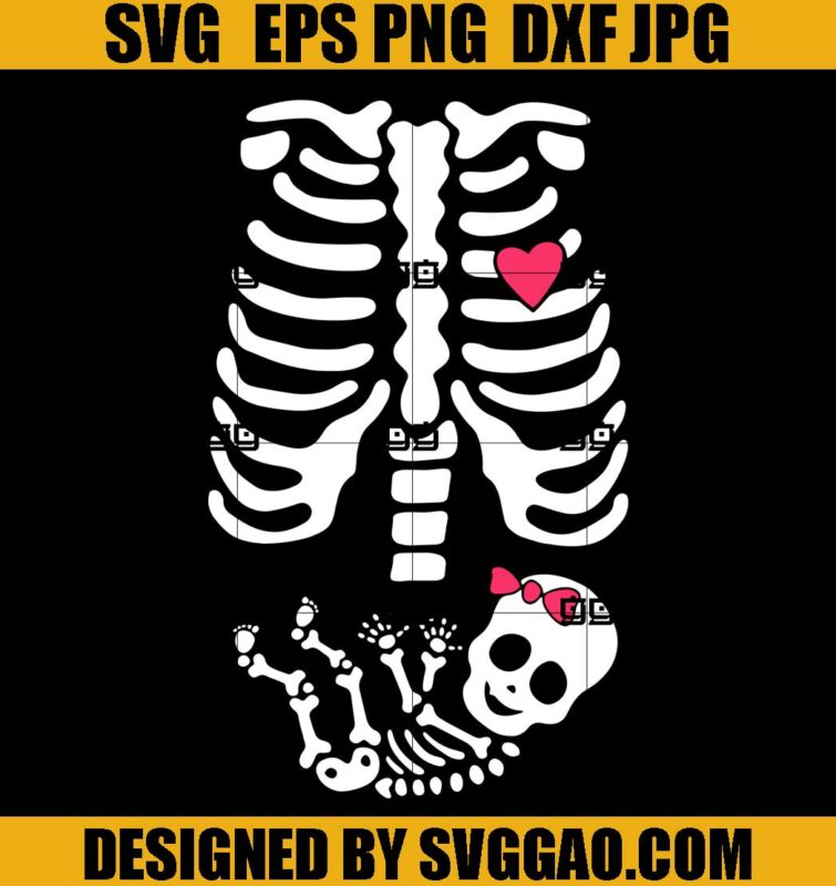 Skeleton Baby Girl Halloween SVG, Skeleton SVG