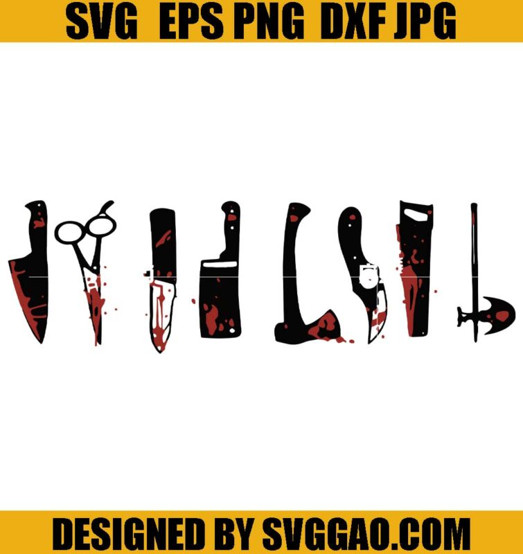 Horror Face in Knives SVG, Victim In Knive SVG, Halloween SVG – SVGGAO