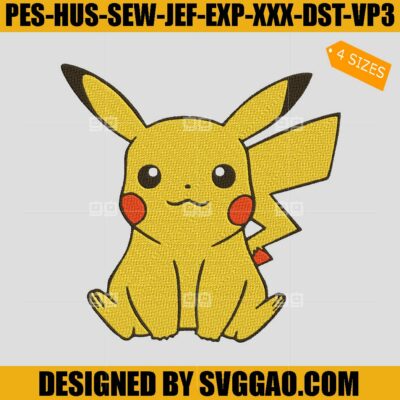 Pokemon Embroidery Design, Pikachu Embroidery,Pokemon Characters ...