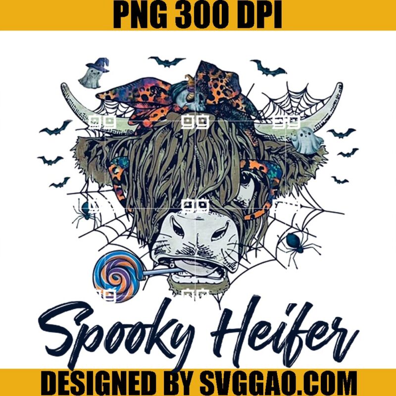Spooky Heifer PNG, Heifer Halloween PNG, Cow Halloween PNG