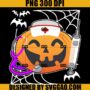 Nurse Pumpkin Holding A Syringe PNG, Spooky Halloween Nurse PNG