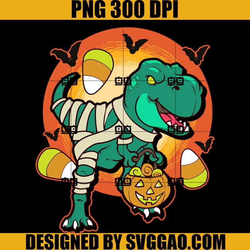 Mummy T-Rex Pumpkin Lazy PNG, Halloween Dinosaur Lovers PNG