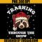 Trashing Through The Snow PNG, Christmas Racoon Raccoon PNG