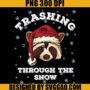 Trashing Through The Snow PNG, Christmas Racoon Raccoon PNG