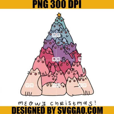 Meowy Christmas PNG, Cat Christmas Tree PNG