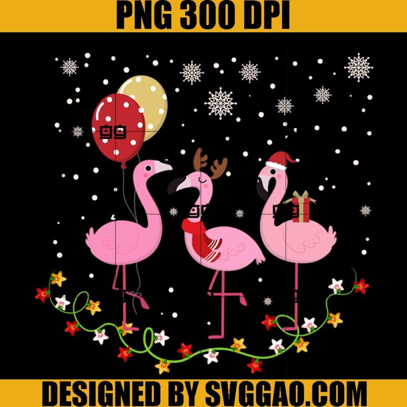 Flamingo With Snow Flex PNG, Santa Flamingo PNG
