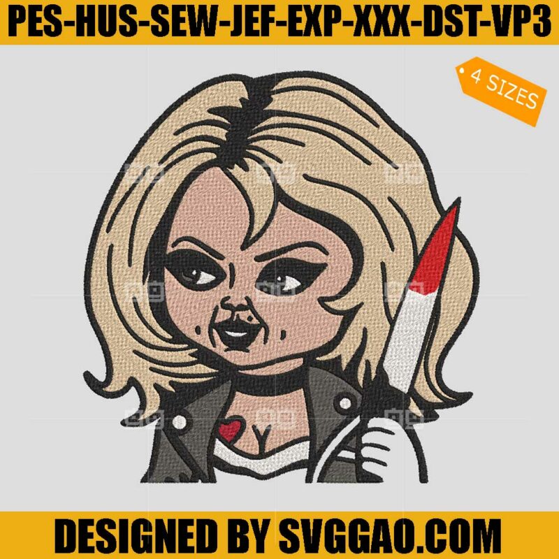 Chucky Face Embroidery Design, Chucky Knife Embroidery File – SVGGAO