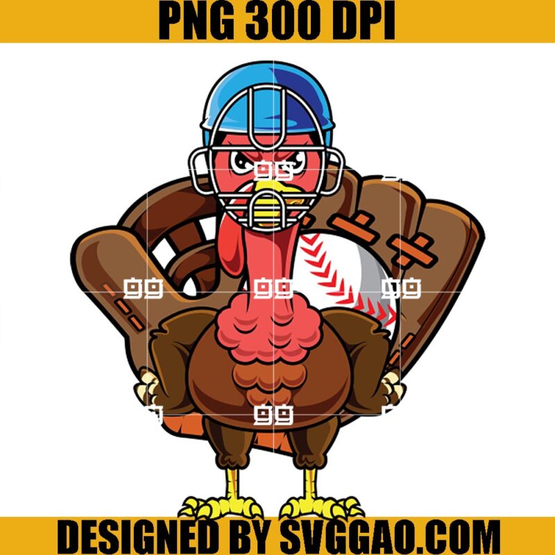 Baseball Or Softball Turkey PNG, Thanksgiving Turkey PNG