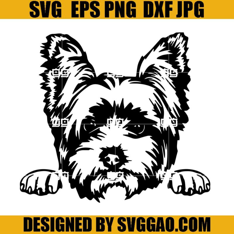 Yorkshire Terrier SVG, Yorkie Face SVG, Peeking Yorkie SVG