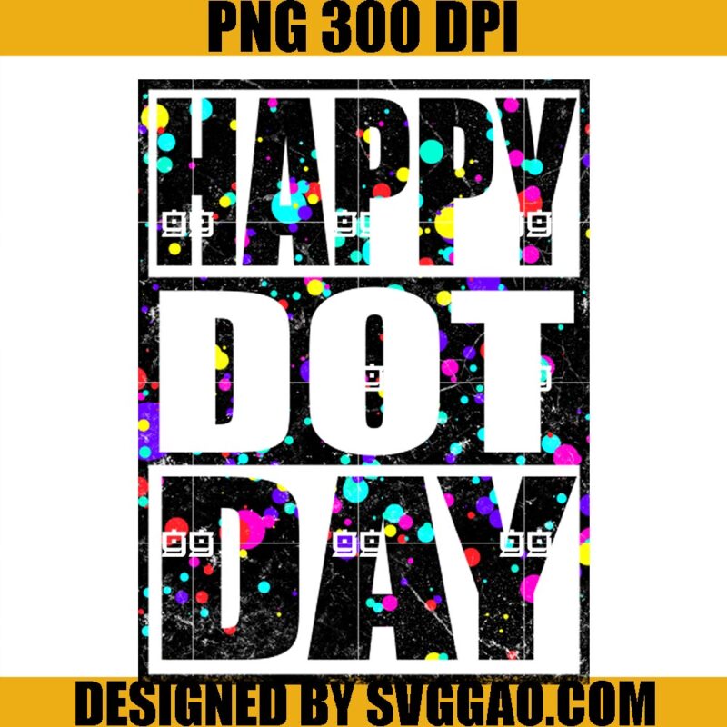 Happy Dot Day International PNG, Dot Day Colorful Dot Vintage PNG