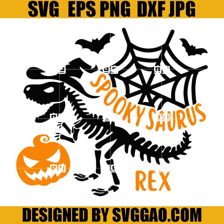 Spooky Saurus Rex SVG, Halloween Dinosaur SVG