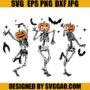 Dancing Skeleton SVG, Dancing Pumpkin Head Skeleton SVG