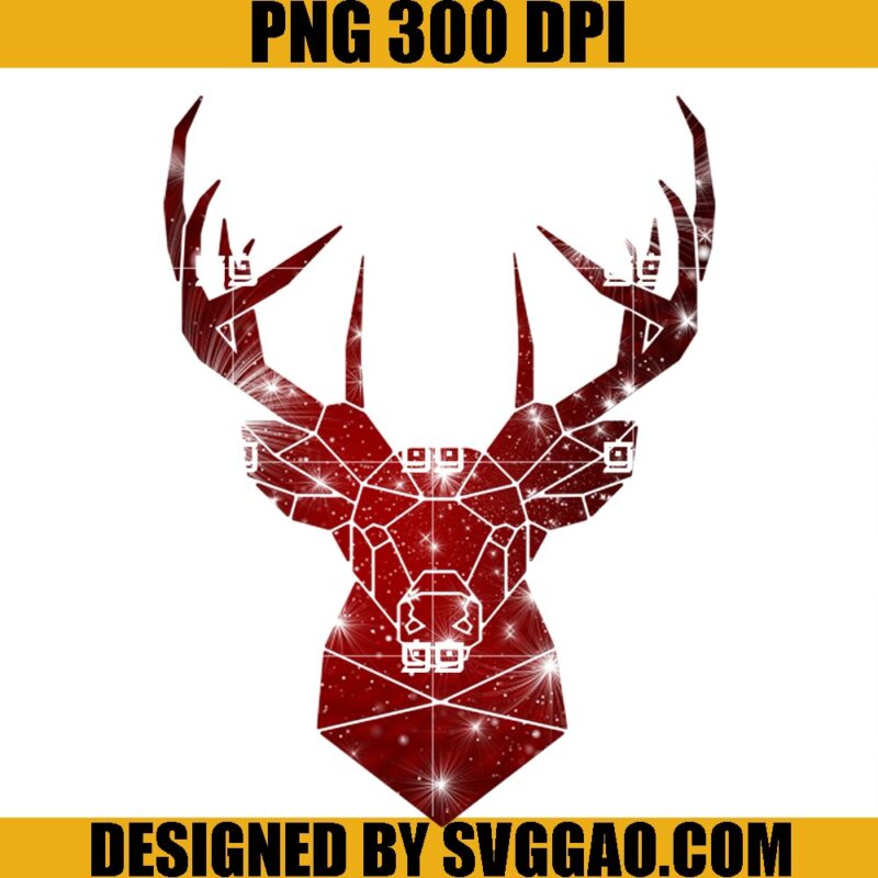 Red Christmas Stag PNG, Deer Christmas PNG