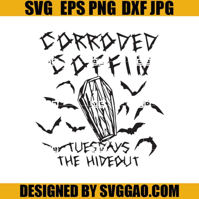 Corroded Coffin Vintage SVG, Corroded Coffin Band SVG