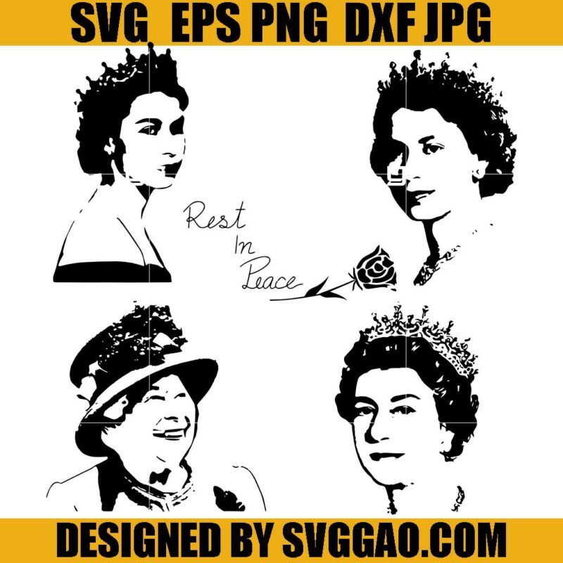 Queen Elizabeth II Bundle SVG, Queen Elizabeth II Rip SVG