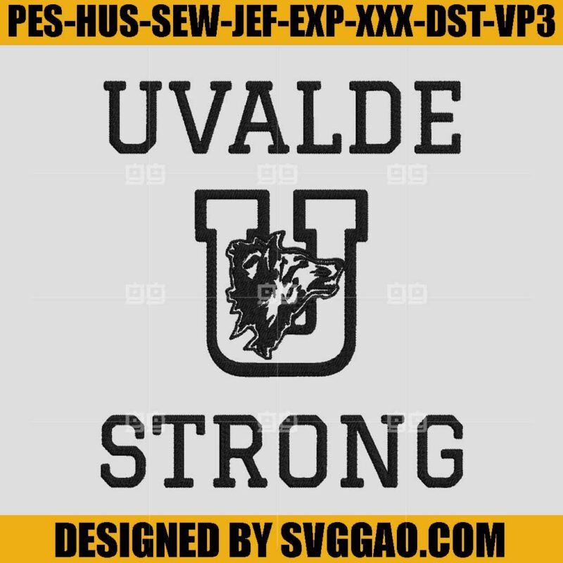 We Stand With Uvalde Embroidery, Uvalde Strong Heart Texas