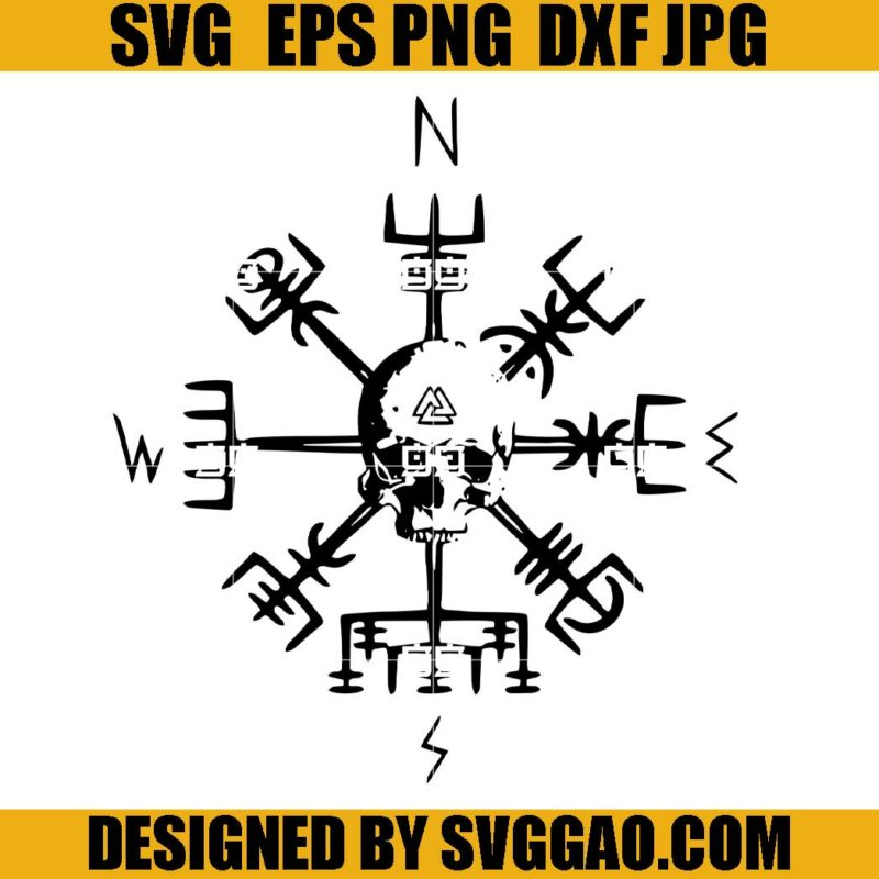 Compass Skull SVG, Compass Skull Halloween SVG
