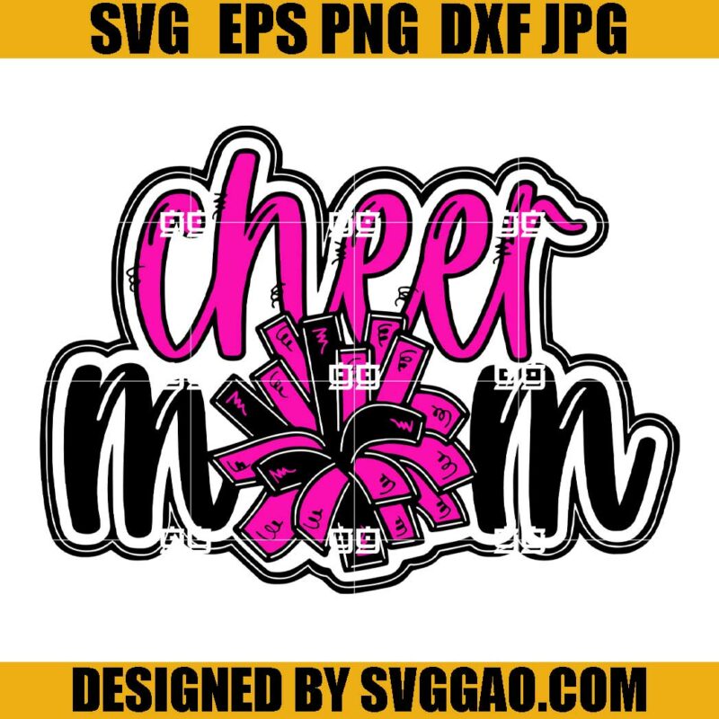 Cheerleading Mom SVG, Cheer Mom SVG, Hot Pink Cheer Mom SVG