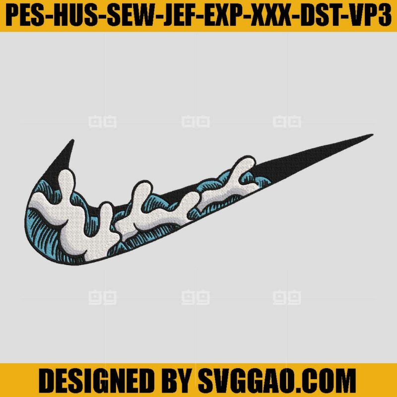 Wave Logo Nike Embroidery Design, Just Do It Wave Embroidery File – SVGGAO