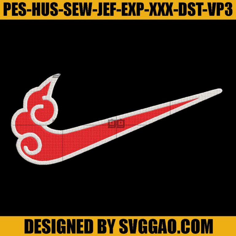 Akatsuki Nike Embroidery Design, Naruto Embroidery File