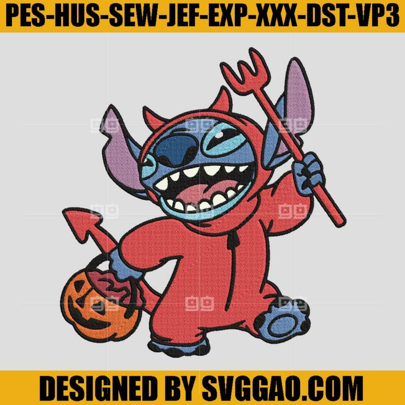 Devil Stitch Embroidery Design, Disney Halloween Embroidery Design – SVGGAO