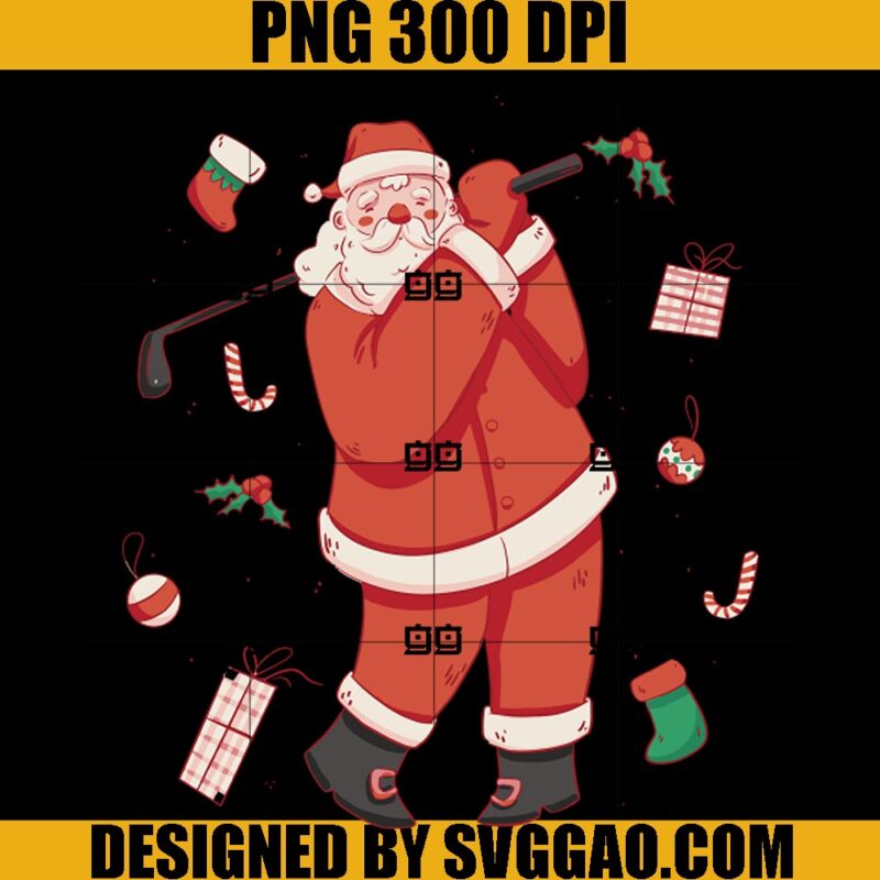 Christmas Golfing PNG, Santa Golfing PNG