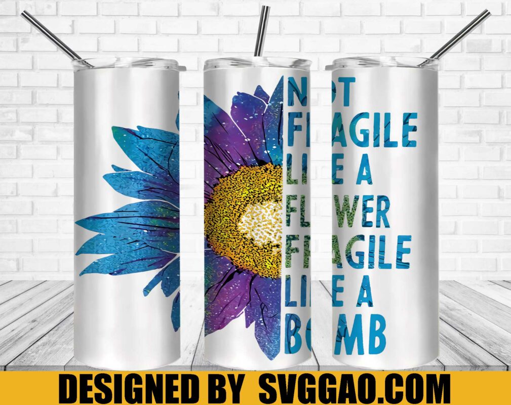 Sunflower Quotes 20oz Skinny Tumbler Template PNG, Women’s Quotes ...