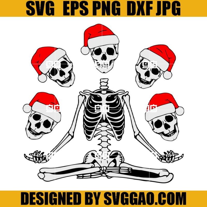 Christmas Skull SVG, Santa Skull SVG, Christmas And Halloween SVG