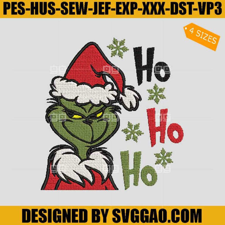 Hohoho Grinch Embroidery Design, The Grinch Embroidery Design – SVGGAO