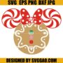 Minnie Head Gingerbread SVG, Disney Christmas SVG, Candy Ear Mickey SVG