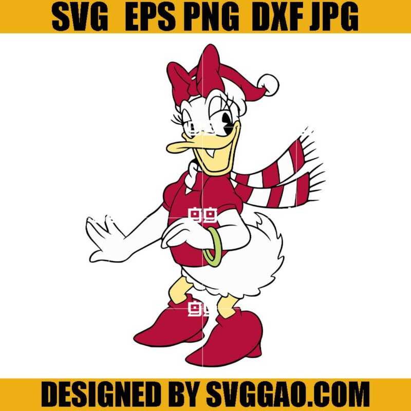 Daisy Duck Santa Hat SVG, Santa Duck SVG, Christmas Disney SVG