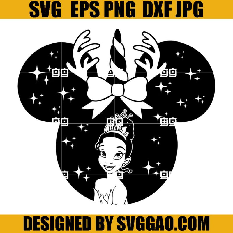 Christmas Tiana SVG, Tiana SVG, Princess Mouse Head SVG