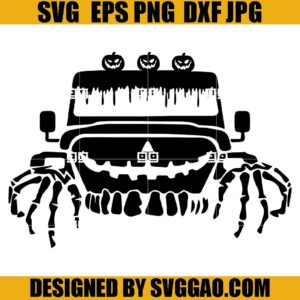 Halloween Offroad Pumpkin SVG, Skeleton Truck SVG, Pumpkin SVG
