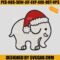 Elephant Santa Embroidery Design, Christmas Embroidery File