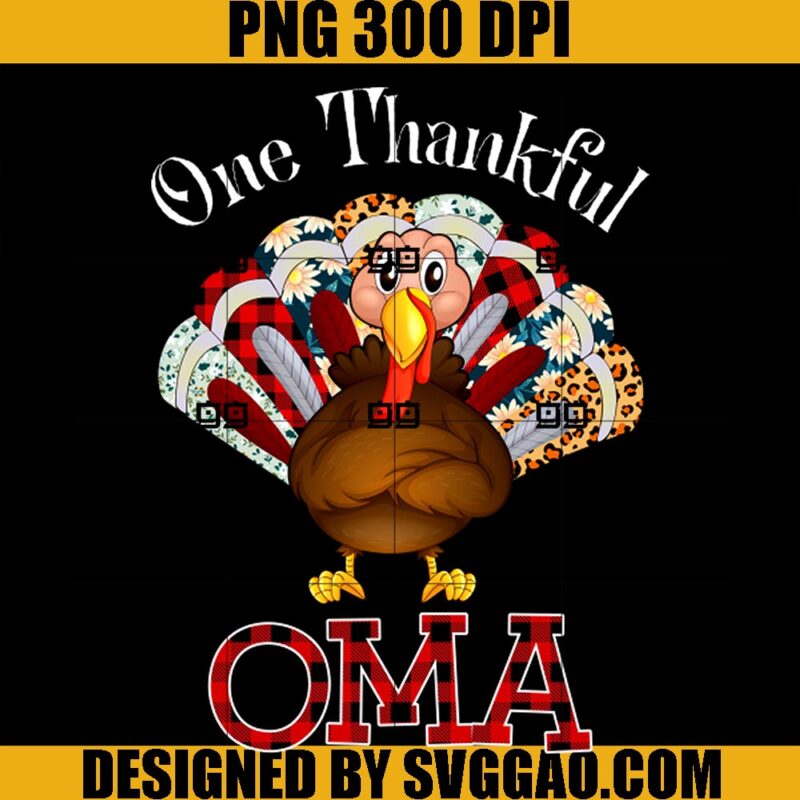 One Thankful Oma PNG, Turkey PNG, Leopart Thankgivings PNG