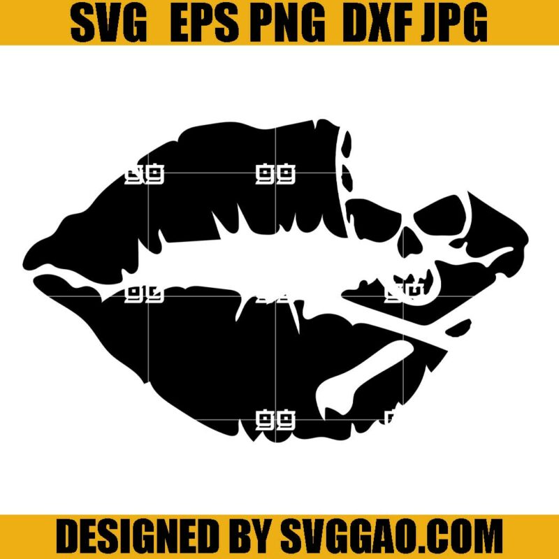Kiss Lips Skull SVG, Skull Halloween SVG, Happy Halloween