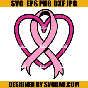 Awareness Ribbon Heart SVG, Breast Cancer Awareness SVG