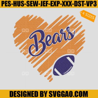 Football Heart Embroidery Design, NFL Embroidery File – SVGGAO
