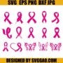 Pink Cancer Ribbon SVG Bundle, Awareness Ribbon SVG