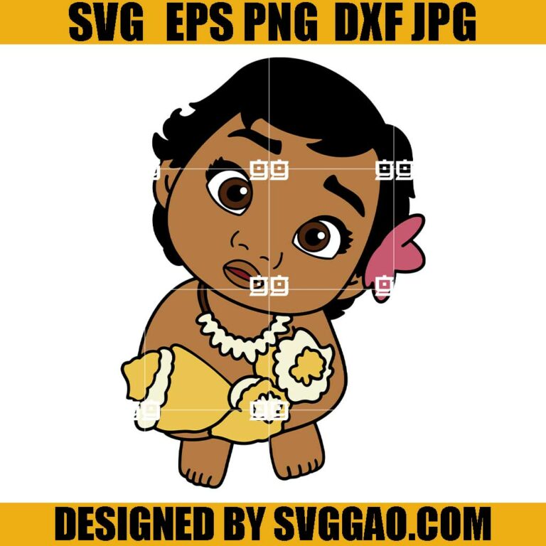 Baby Moana Shell SVG, Moana SVG DXF EPS PNG Silhouette Cricut