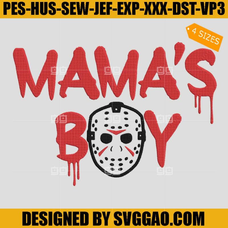 Mama Boy Embroidery Design, Jason Voorhees Embroidery File – SVGGAO